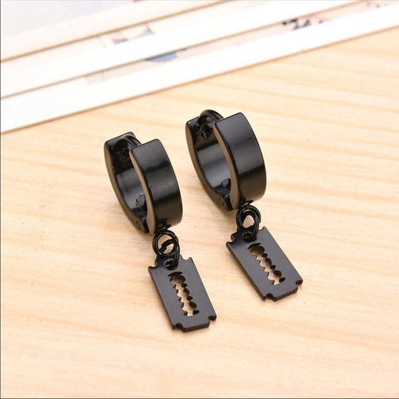 Jewelry | Unisex Punk Razor Blade Hoop Earrings | Poshmark